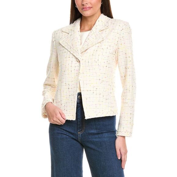St. John | Jackets & Coats | St John Womens Spacedyed Window Pane Tweed ...